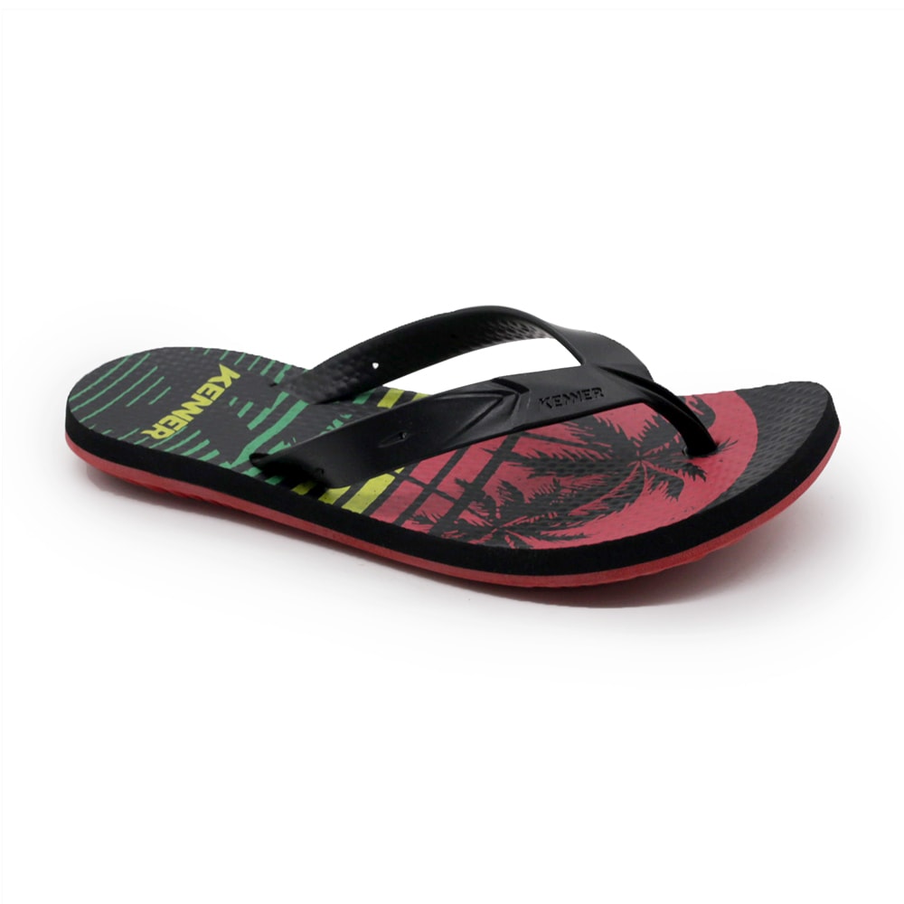 Chinelo Kenner Summer Masculino Preto/Vermelho - 279300 - Anita Shoes