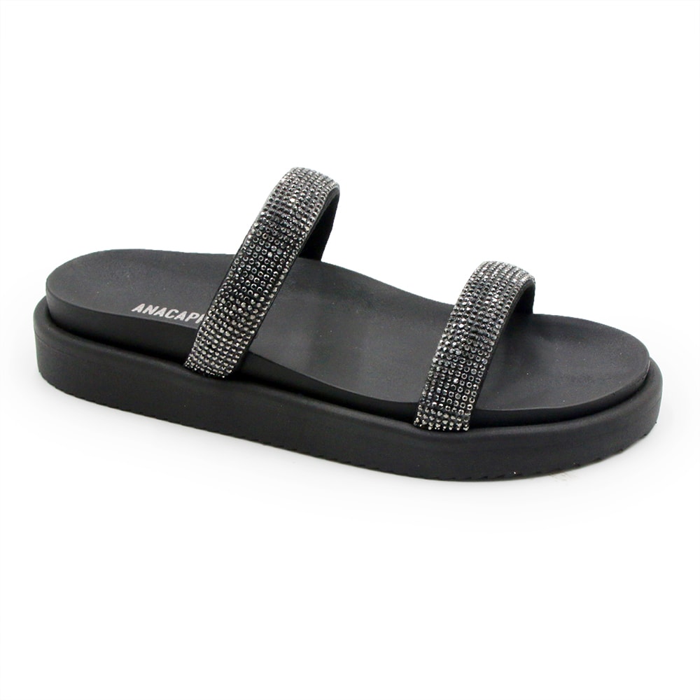 Papete Ana Capri Feminina Preto - 271392 - Anita Shoes