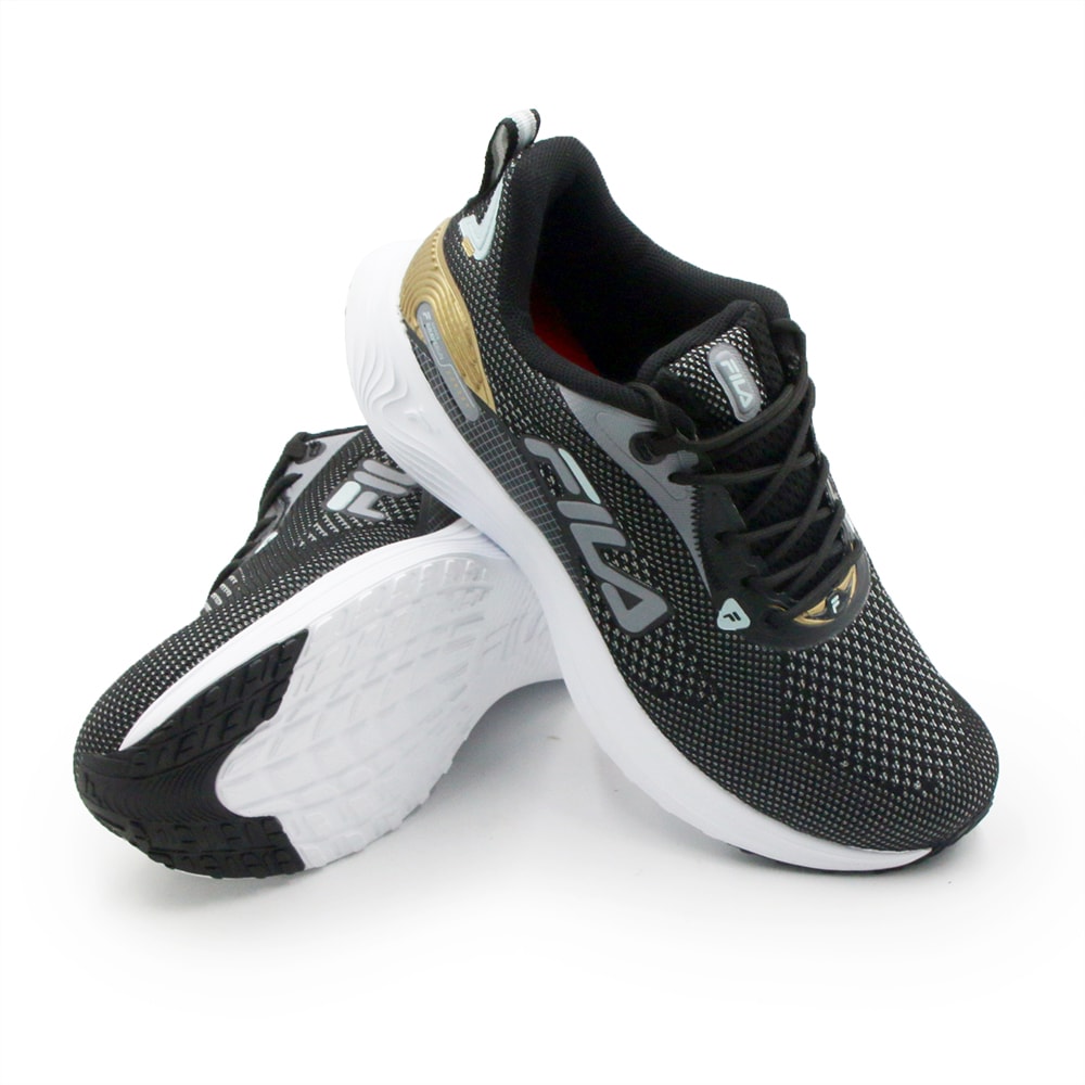Tenis Fila Racer Brave Run Masculino Preto/Dourado - 276005 - Anita Shoes