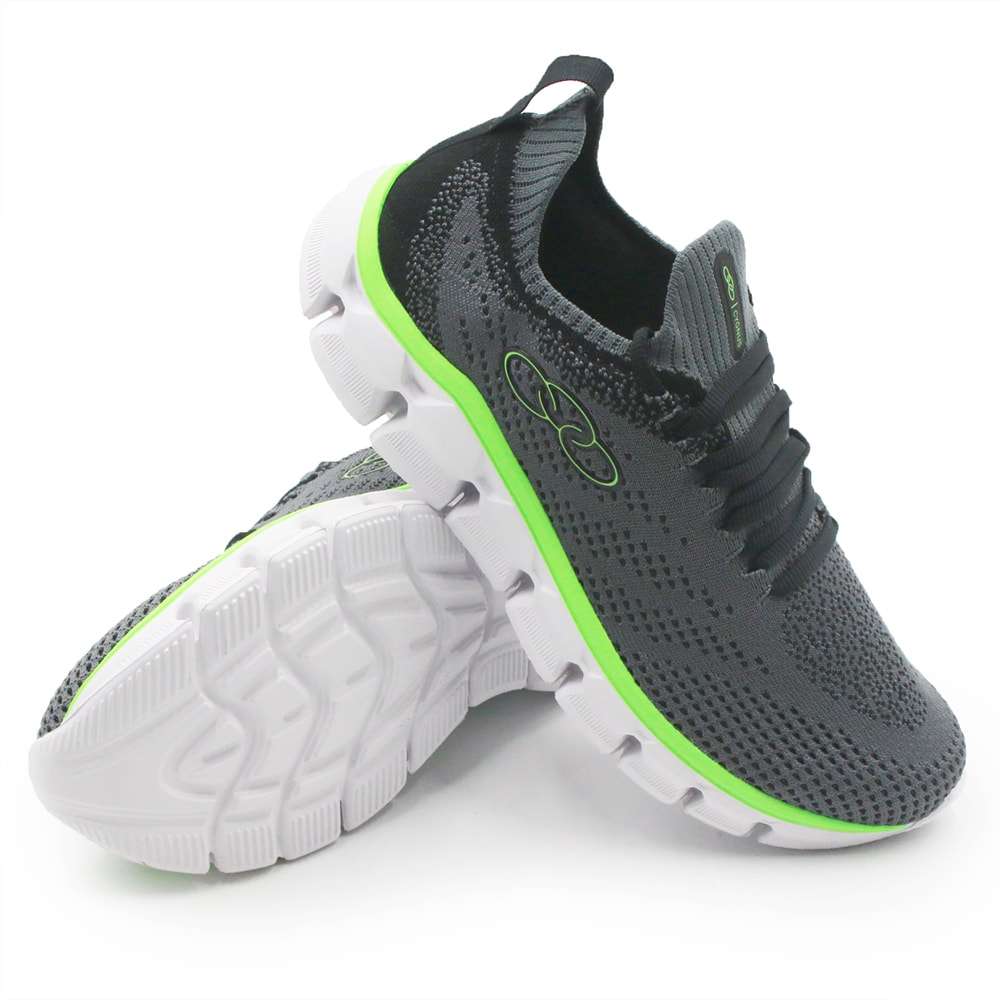 Tenis Olympikus Cygnus Masculino Chumbo/Green - 263108 - Anita Shoes
